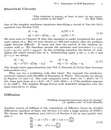 Example Of Stiff Equations Solving Ordinary Differential Equations