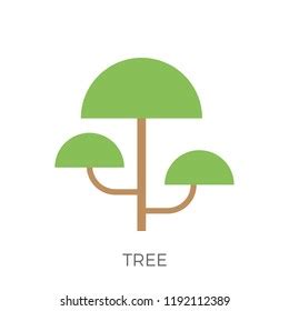 Tree Flat Design Isolated On White Stock Illustration