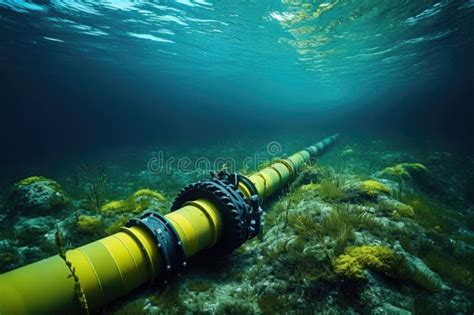 Underwater Pipeline For Gas Or Oil Transport Critical Infrastructure Stock Image Image Of