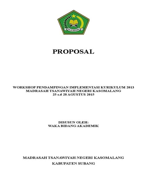 Proposal Kegiatan Workshop Pdf