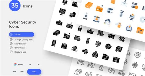 Cybercrime Icons Icons Ft Laptop And Firewall Envato