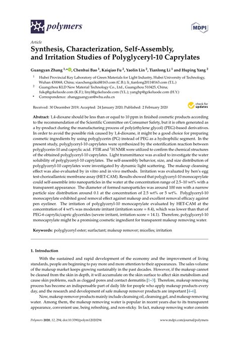 Pdf Synthesis Characterization Self Assembly And Irritation