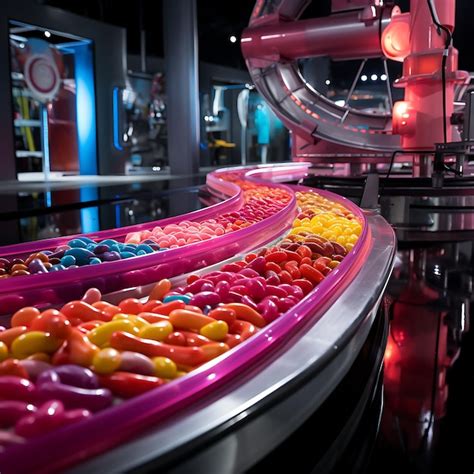 Fábrica De Dulces Candy Conveyor Belt Gumball Stool Candy Dispen Diseño