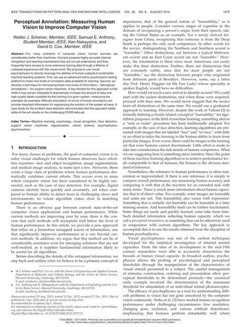 Pdf Perceptual Annotation Measuring Human Vision To Improve Computer