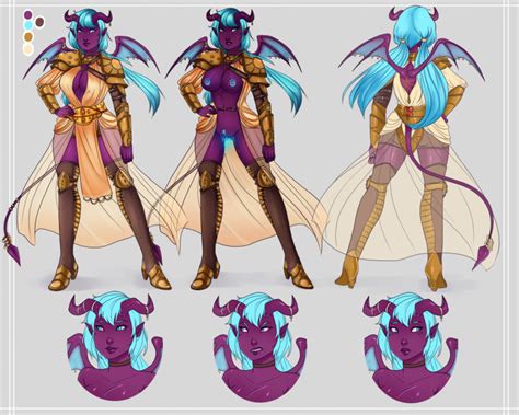 Rule 34 Armor Blue Eyes Blue Hair Horns Lady Amaranthine Model Sheet