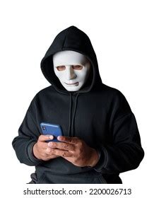 Anonymous Masked Hacker Using Smartphones Penetrate Stock Photo Shutterstock