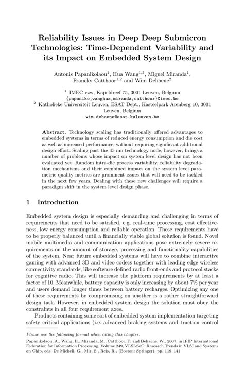 Pdf Reliability Issues In Deep Deep Submicron Technologies Time