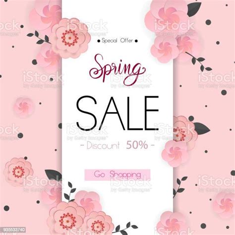 봄 꽃 판매 프로 모션 포스터 온라인 쇼핑 웹사이트 새로운 봄 컬렉션 벡터 일러스트 레이 션에 대 한 봄 배너 가격에 대한 스톡
