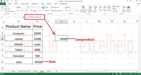 Sumproduct In Excel Excel Help