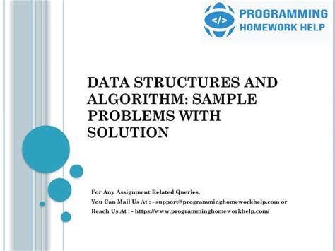 Data Structures And Algorithm Sample Problems With Solution Pptx