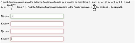 solved 1 point suppose you re given the following fourier