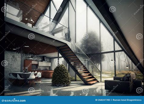 Modern Visionary Interior Design Concept With Futuristic Architecture Concept Ai Generated