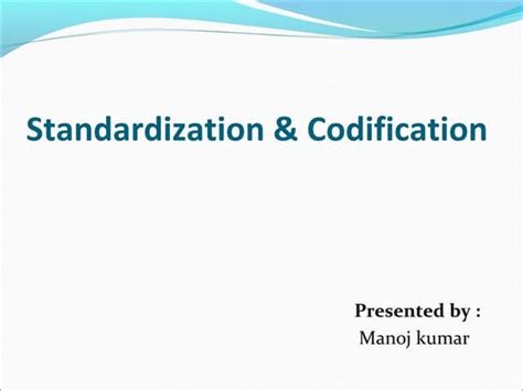 Materials Codification And Classification Ppt
