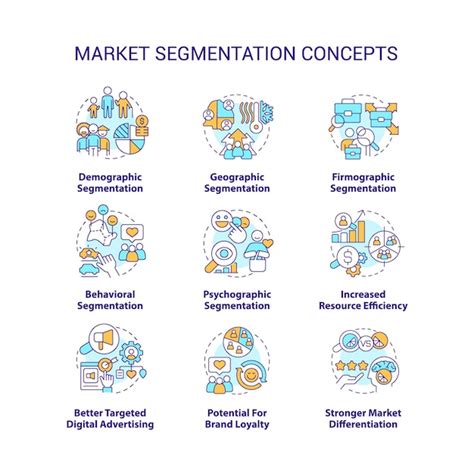 Premium Vector Market Segmentation Concept Icons Set