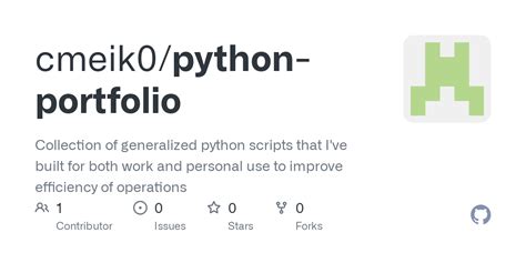 Github Cmeik0python Portfolio Collection Of Generalized Python Scripts That Ive Built For