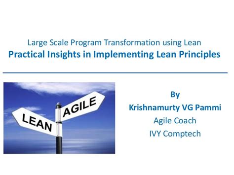 practical insights in implementing lean principles lean india summit