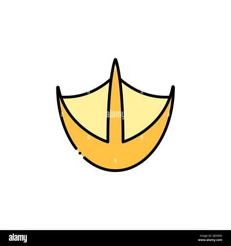 Duck Paw Print Filled Color Icon Linear Style Sign For Mobile Concept And Web Design Duck Bird