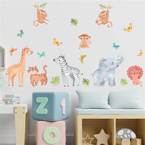 Muursticker Jungle Dieren Safari Kinderkamer Stickerkamer