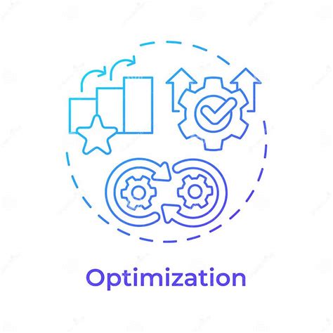 Business Process Management Optimization Blue Gradient Concept Icon Stock Illustration