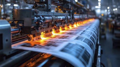 High Speed Printing Operation Creating Colorful Output Stock Illustration Illustration Of