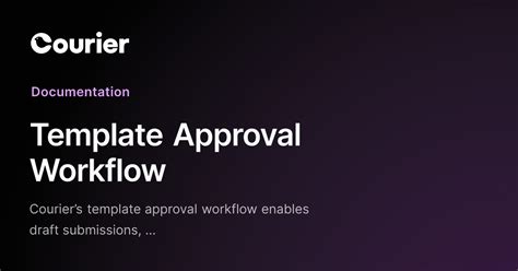 Template Approval Workflow Courier
