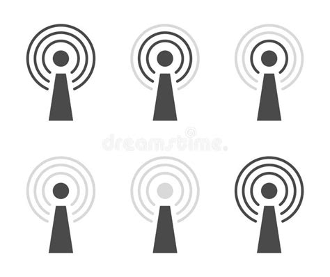 Signal Strength Wifi Icon Set Collection Wireless Connection Network Symbol Vector Stock Vector