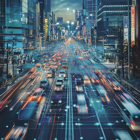 Ai Generative Photo Of Self Driving Car Navigating Through A Cityscape
