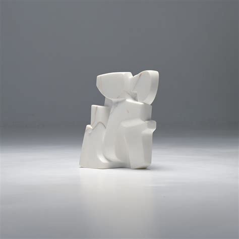 Abstract Carrara Marble Sculpture By Jan Keustermans Vintage Design Point