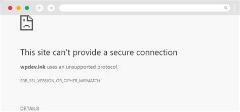 err ssl version or cipher mismatch