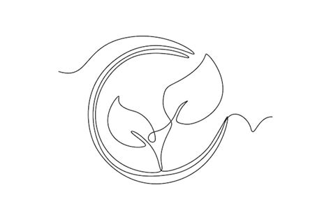 Premium Vector Continuous One Line Drawing Environment Ecology Icon World Environment Day