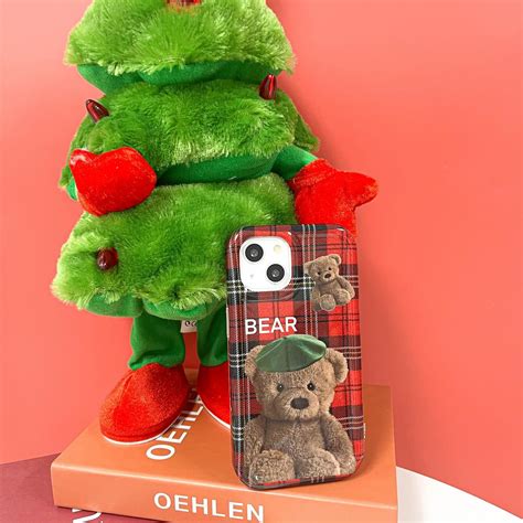 아이폰케이스 아이폰15프로케이스 맥세이프케이스 Z플립5케이스 에어팟프로케이스 🌈자영이꺼🌈 🎉타탄체크 크리스마스 곰돌이 케이스 📸🌟 크리스마스 분위기로 선물같은 분위기까지