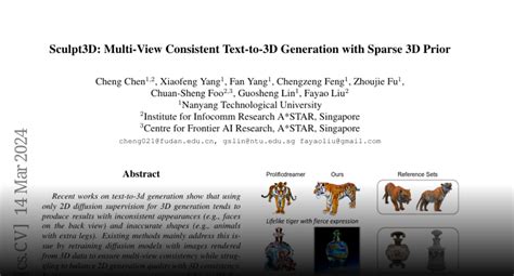 paper page sculpt3d multi view consistent text to 3d generation with