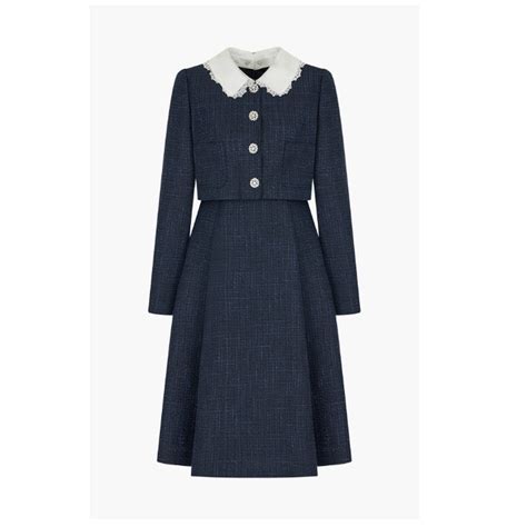 [케네스레이디] E542 하리프 배색 카라 트위드 원피스 Ewopoc0400 믿고 사는 즐거움 Ssg Com