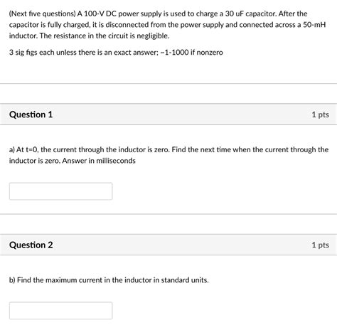 Solved Next Five Questions A V DC Power Supply Is Used Chegg