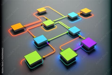 Digital Colorful Flow Chart Management Prozess Connected Lab Created