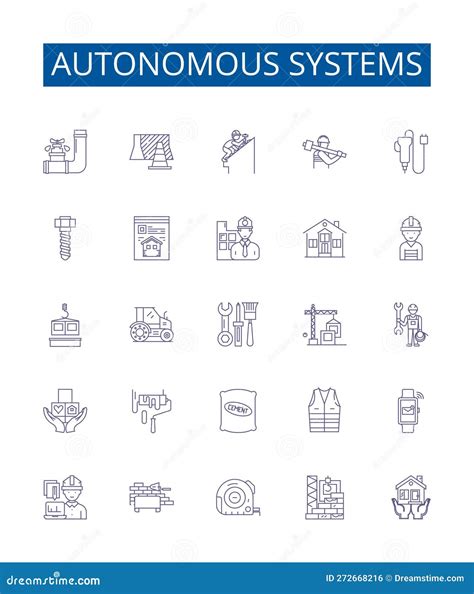 Autonomous Systems Line Icons Signs Set Design Collection Of Autonomous Systems Robots
