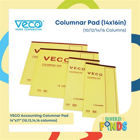 1pad Veco Accounting Columnar Pad 17x14 10 12 14 16 Cols Shopee Philippines