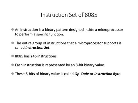 Types Of Instruction In 8085 Microprocessor Ppt