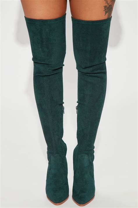 Sofia Pearl Heel Boots Teal Fashion Nova