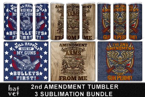 2nd Amendment Sublimation Tumbler Design Graphic By Batvet · Creative Fabrica