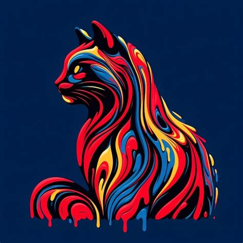 Cat Art Poster Premium Ai Generated Image