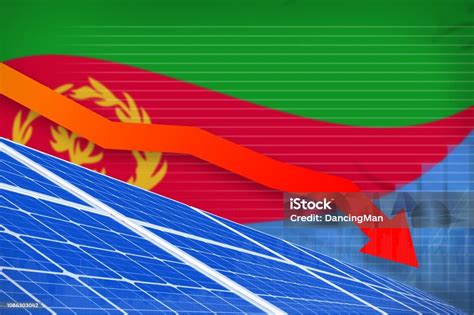 에리트레아 태양 에너지 파워 차트 화살표 아래쪽재생 가능한 자연 에너지 산업 그림을 낮추는 3 차원 일러스트 레이 션 0명에 대한 스톡 사진 및 기타 이미지 Istock