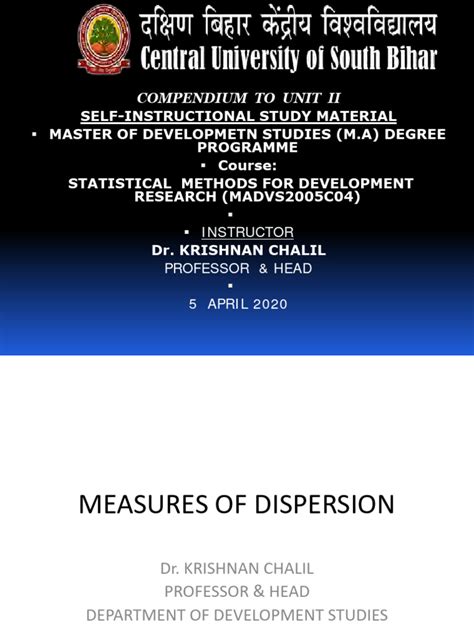 Measures Of Dispersion Download Free Pdf Standard Deviation Variance