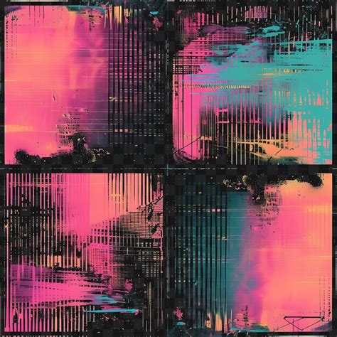 Premium Psd Design Of Projected Projected Glitch Art Videos With