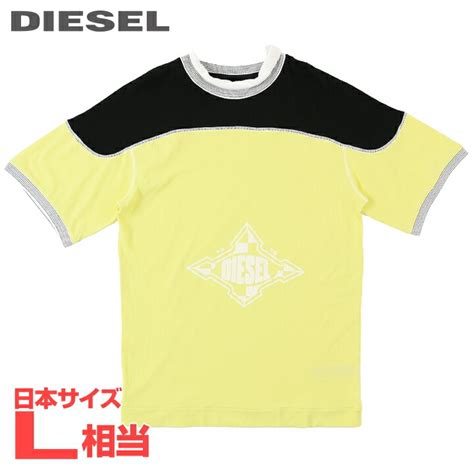 【楽天市場】 Diesel ディーゼル メンズ クラック加工ロゴプリント コットン 半袖tシャツ カットソー【t Ollar】【サイズm】【1サイズ程大きめのサイズ感】【イエロー】die M