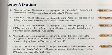 Write An If Then Else Statement That Displays Chegg Com