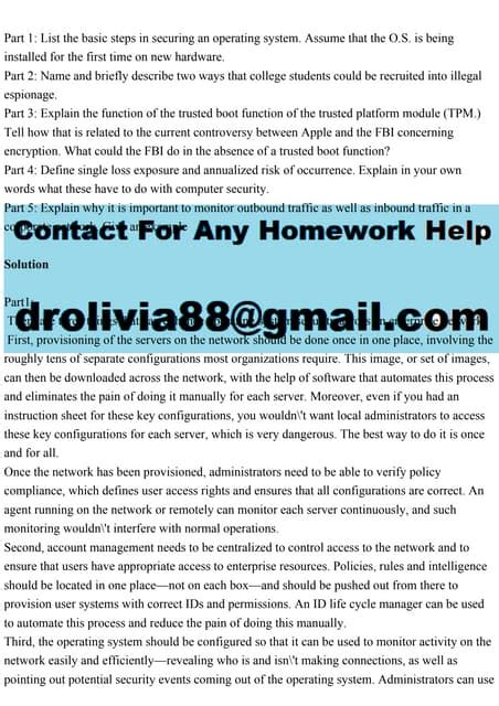 Part 1 List The Basic Steps In Securing An Operating System Assumepdf Operating Systems