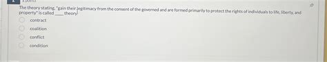 Solved The Theory Stating Gain Their Legitimacy From The