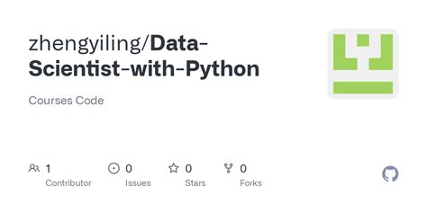 GitHub Zhengyiling Data Scientist With Python Courses Code