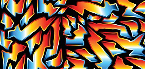 Graffiti Background With Throw Up Scribble And Tagging In Vibrant